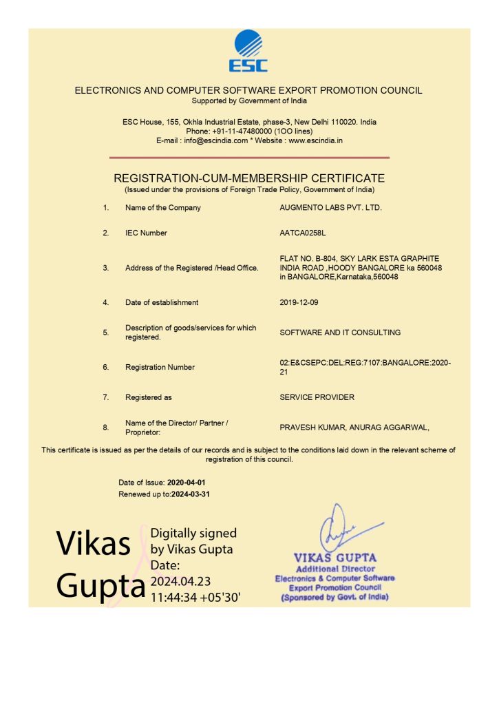 Certifications - Augmento Labs